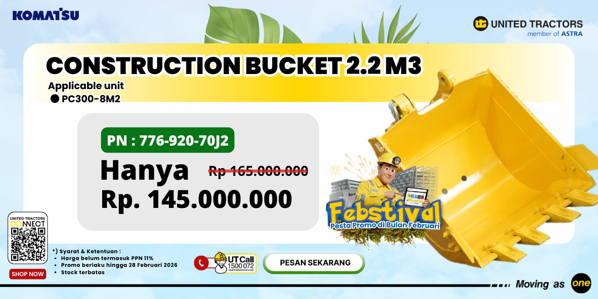 PROMO CONSTRUCTION BUCKET PC300 - Komatsu Official ID